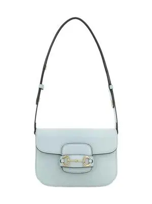 Gucci Horsebit Leather Shoulder Bag - Blue