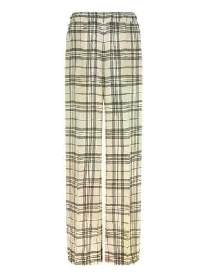 JIL SANDER Checked Wide Leg Trousers - Neutrals