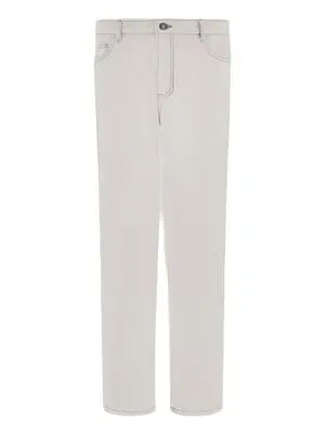 Canali Regular Fit Five-pocket Denim Pants - White
