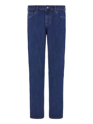 Canali Five-pocket Slim-fit Stretch Denim Pants - Blue