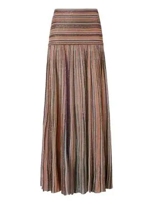 Missoni Striped Pleated Skirt - Brown
