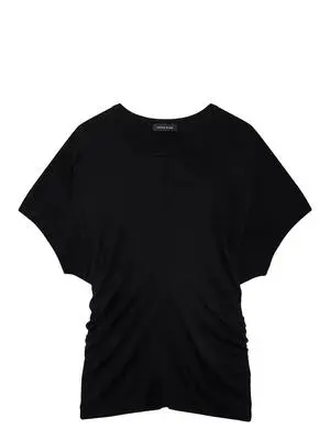 ANINE BING Zadig Draped-effect T-shirt - Black