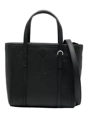 Mcm Logo-embossed Tote - Black