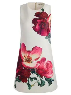 Alice + Olivia Clyde Floral A-line Mini Dress - Neutrals