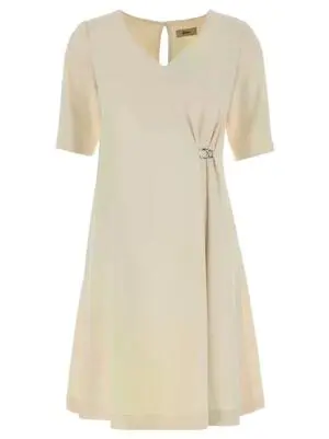 Herno V-neck Midi Dress - Neutrals