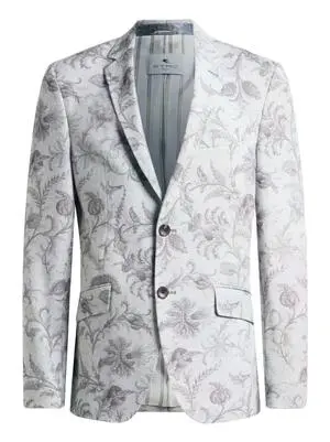 Etro Floral Single-breasted Jacket - Grey