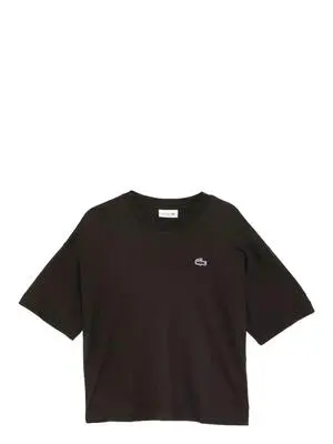 Lacoste Logo-patched Crew Neck T-shirt - Brown