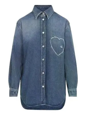 Moschino Heart-detail Shirt - Blue