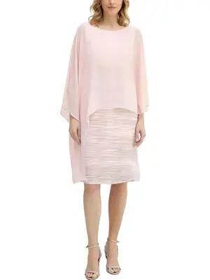 Joseph Ribkoff Rhinestone-detail Pleated Midi Dress - Pink