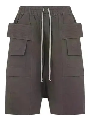 Rick Owens Cotton Cargo Creatch Shorts - Grey