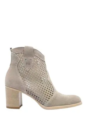 NEROGIARDINI Cut-out Suede Ankle Boots - Neutrals