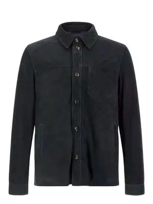Pal Zileri Suede Shirt Jacket - Blue