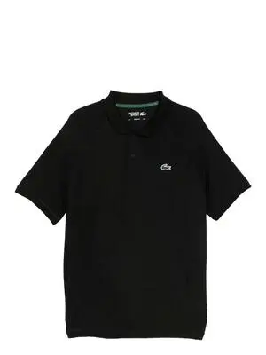 Lacoste Logo-patched Short-sleeve Polo Shirt - Black