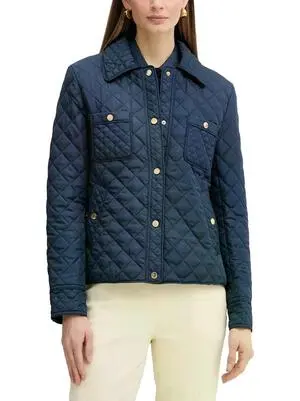 FRACOMINA Quilted Puffer Jacket With Chest Pockets - Blue