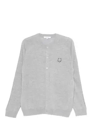 Maison Kitsuné Embroidered Buttoned Cardigan - Grey