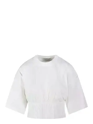 Sportmax Cropped Cotton Top - White