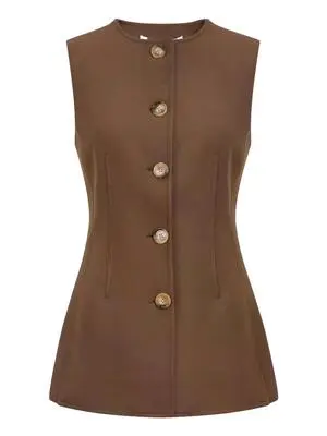 Veronica Beard Jessup Buttoned Waistcoat - Brown