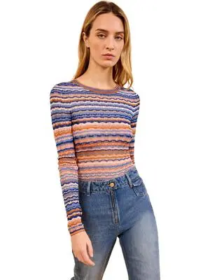 Ulla Johnson Lunaire Long Sleeve Knit Top - Sunset
