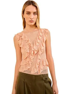 Ulla Johnson Angelica Sl Knit Top - Peony