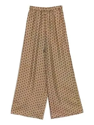 Max Mara Printed Wide-leg Trousers - Brown