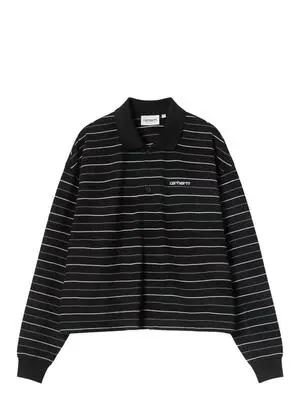 Carhartt Work In Progress Mabel Striped Long-sleeve Polo Shirt - Black