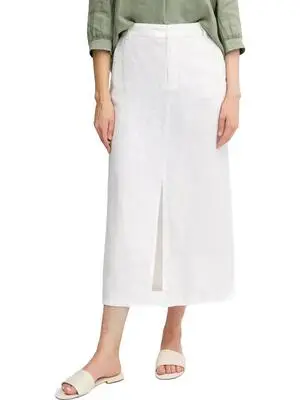 OUI Maxi Skirt With Slit - White