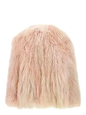 THE TOUCH Marina Lamb-fur Jacket - Pink
