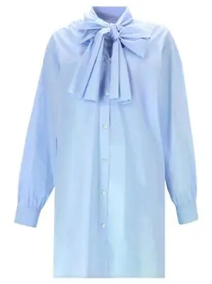 Moschino Bow-detail Mini Shirt Dress - Blue