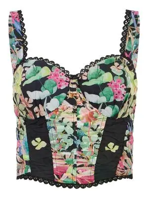 Charo Ruiz Ibiza Sylva Floral-print Top - Black