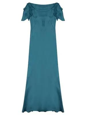 Alberta Ferretti Long Dress With Straps - Blue