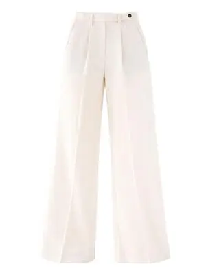 Brunello Cucinelli Linen Blend Tailored Pants - Ivory