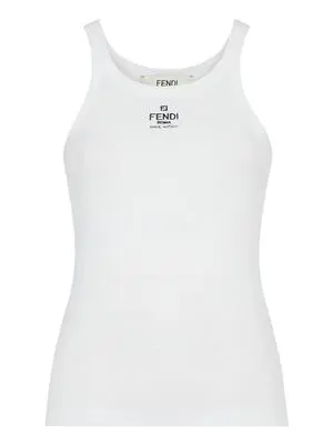 Fendi Top With Embroidered Logo - White