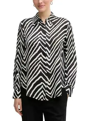 MARC AUREL Zebra Print Shirt - Black