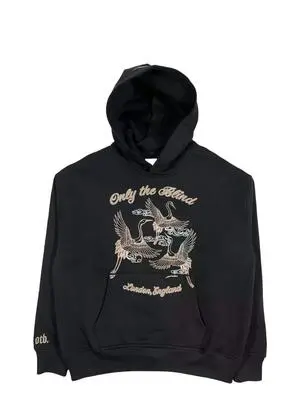 ONLY THE BLIND Cotton Embroidered Hoodie - Black