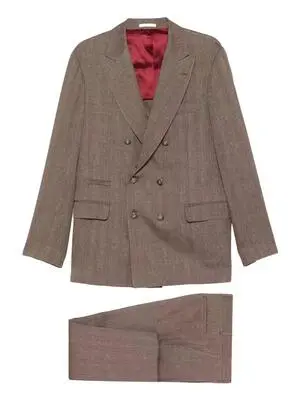 Brunello Cucinelli Double-breasted Suit - Brown