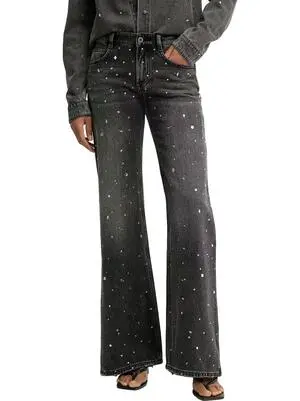 Miss Sixty Embellished Flared Jeans - Black