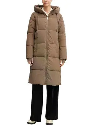 MOS MOSH Mmollie Terma Hooded Quilted Coat - Brown