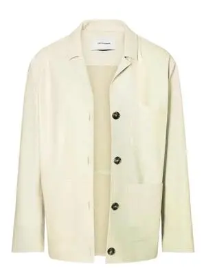 YVES SALOMON Button Leather Jacket - Neutrals