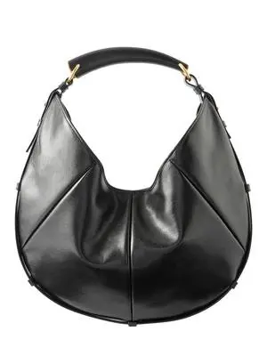 Saint Laurent Mombasa Paneled Leather Shoulder Bag - Black