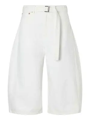 Sacai Barrel Leg Denim Pants - White