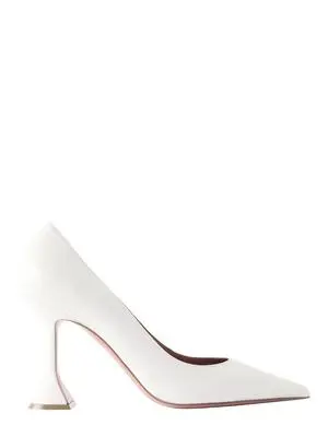 Amina Muaddi Ami Leather Pumps - White