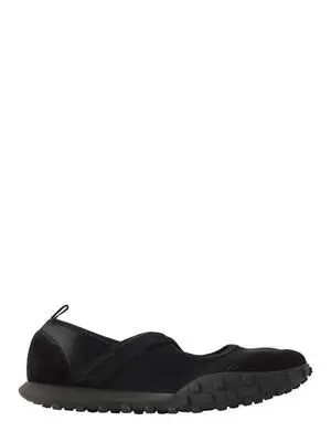 JIL SANDER Suede-trimmed Satin Sneakers - Black