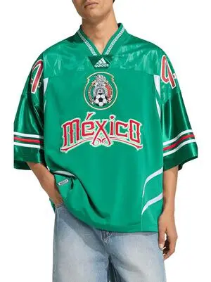 Adidas Mexico Oversize Jersey - Bold Green/white/better Scarlet