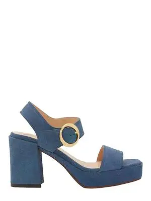 ODISSI ODISSI Suede Sandals With Buckled Ankle Strap Blue
