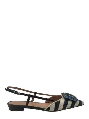 Roberto Festa Mimma Striped Flat Pumps - Blue