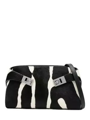 FERRAGAMO Hug Zebra-print Clutch - Black