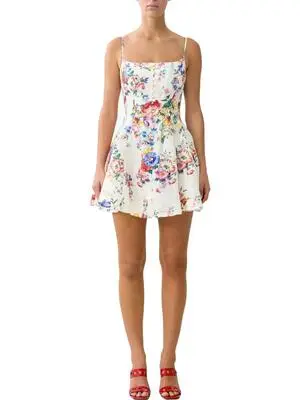 Camilla Floral-print Dress - White