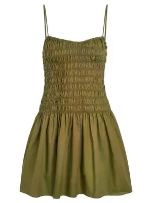Faithfull The Brand Araceli Shirred Strap Dress - Green