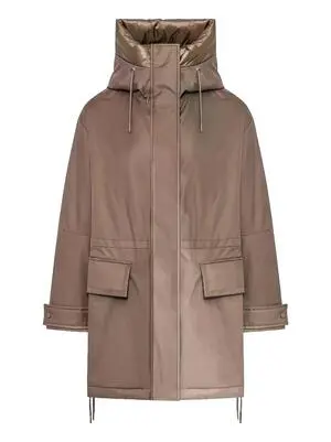 DUNO Kaya Reversible Zip-up Coat - Brown