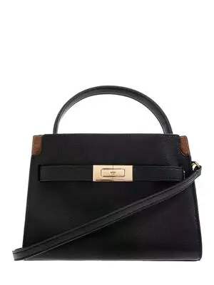 Tory Burch Buckle Leather Tote - Black